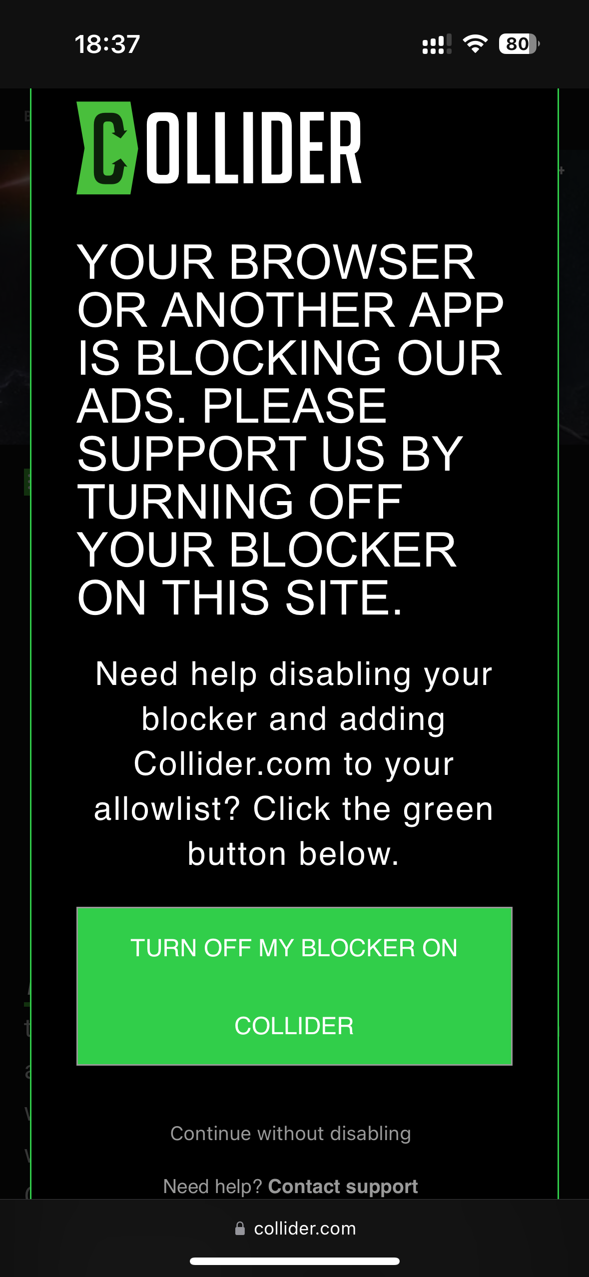 collider.com · Issue #168775 · AdguardTeam/AdguardFilters · GitHub