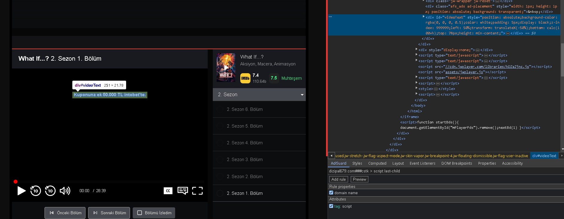 dizipal679.com · Issue #169410 · AdguardTeam/AdguardFilters · GitHub